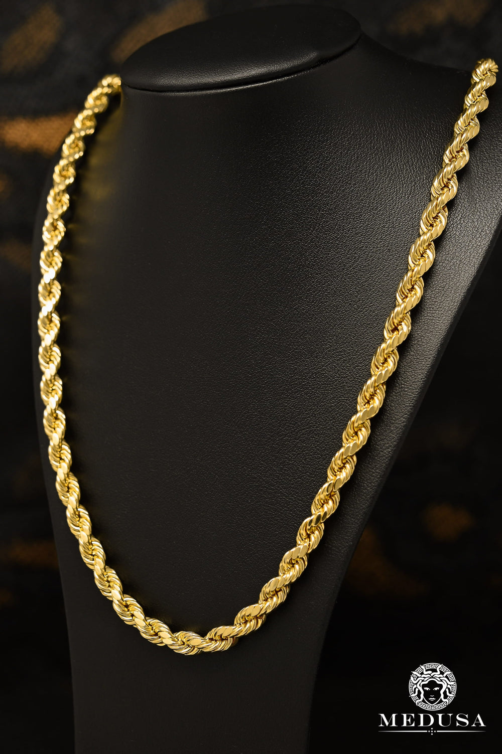 Chaîne en Or 10K | 3mm Torsade Laser Cut Chaîne | Bijoux Medusa